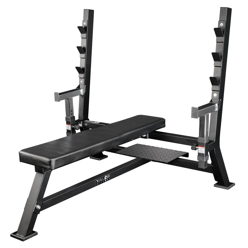 Bench Press Station w/ Storage, Safety Catches & Spotting – Valor Fitness