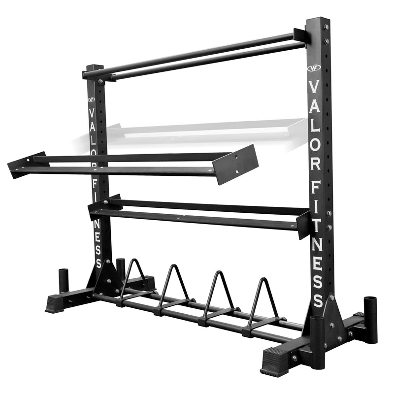All-in-One Home Gym Storage Rack – Customize Shelves – Valor Fitness