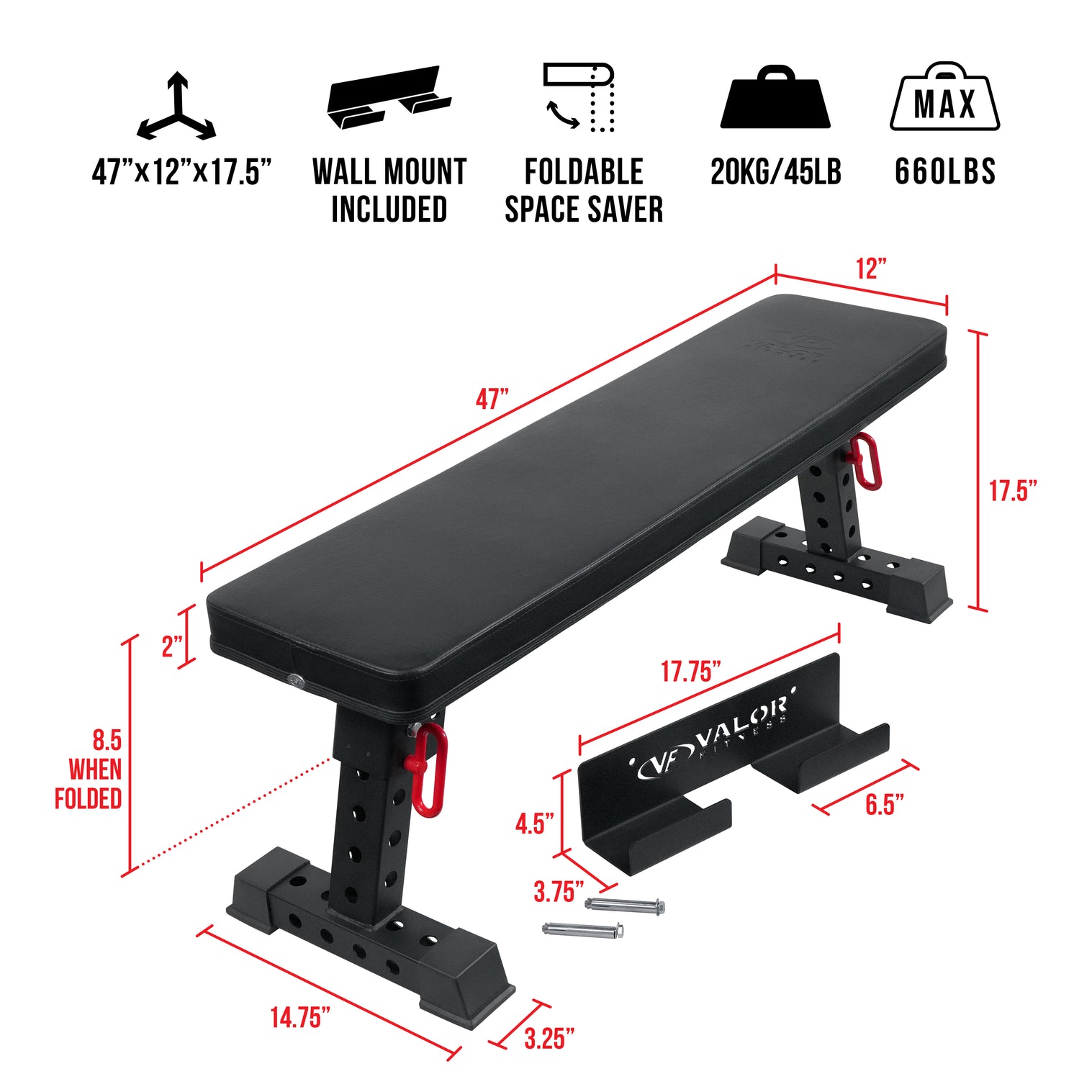Space-Saving Foldable Flat Bench for Small Spaces – Valor Fitness