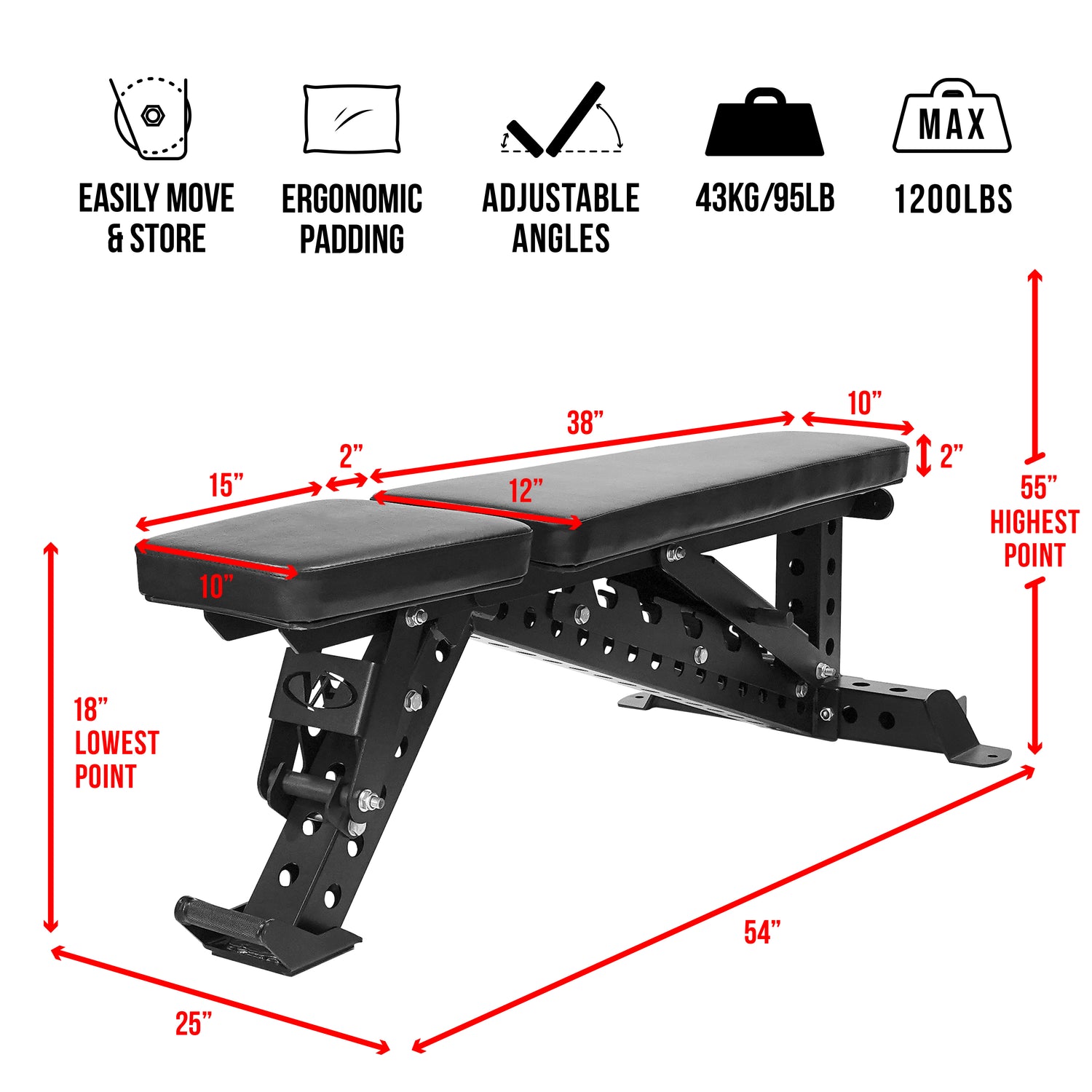 Adjustable Incline Workout Bench | Foldable Weight Bench