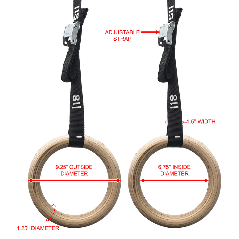 Wood Gymnastics Rings – Classic Grip for Strength Training – Valor Fitness