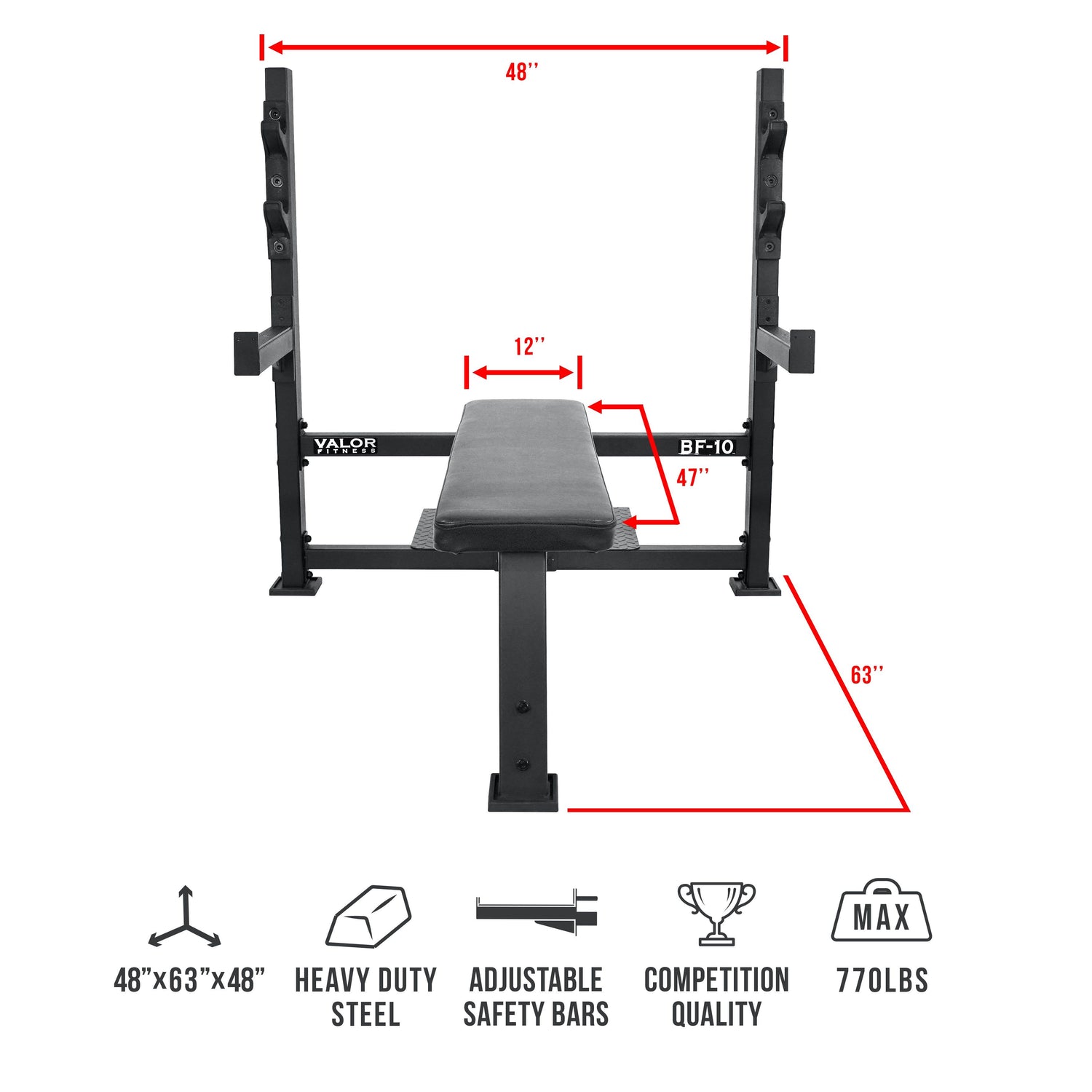 High-Capacity BF-10 Bench Press | Heavy-Duty Home Gym Bench