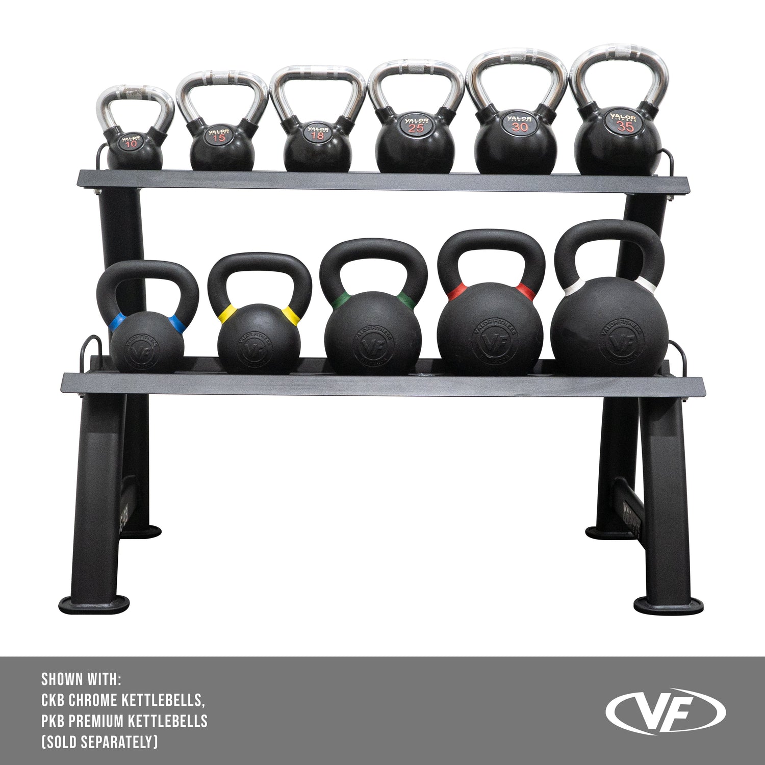 Kettlebell Storage Rack, 2-Tier | Valor Fitness BG-23
