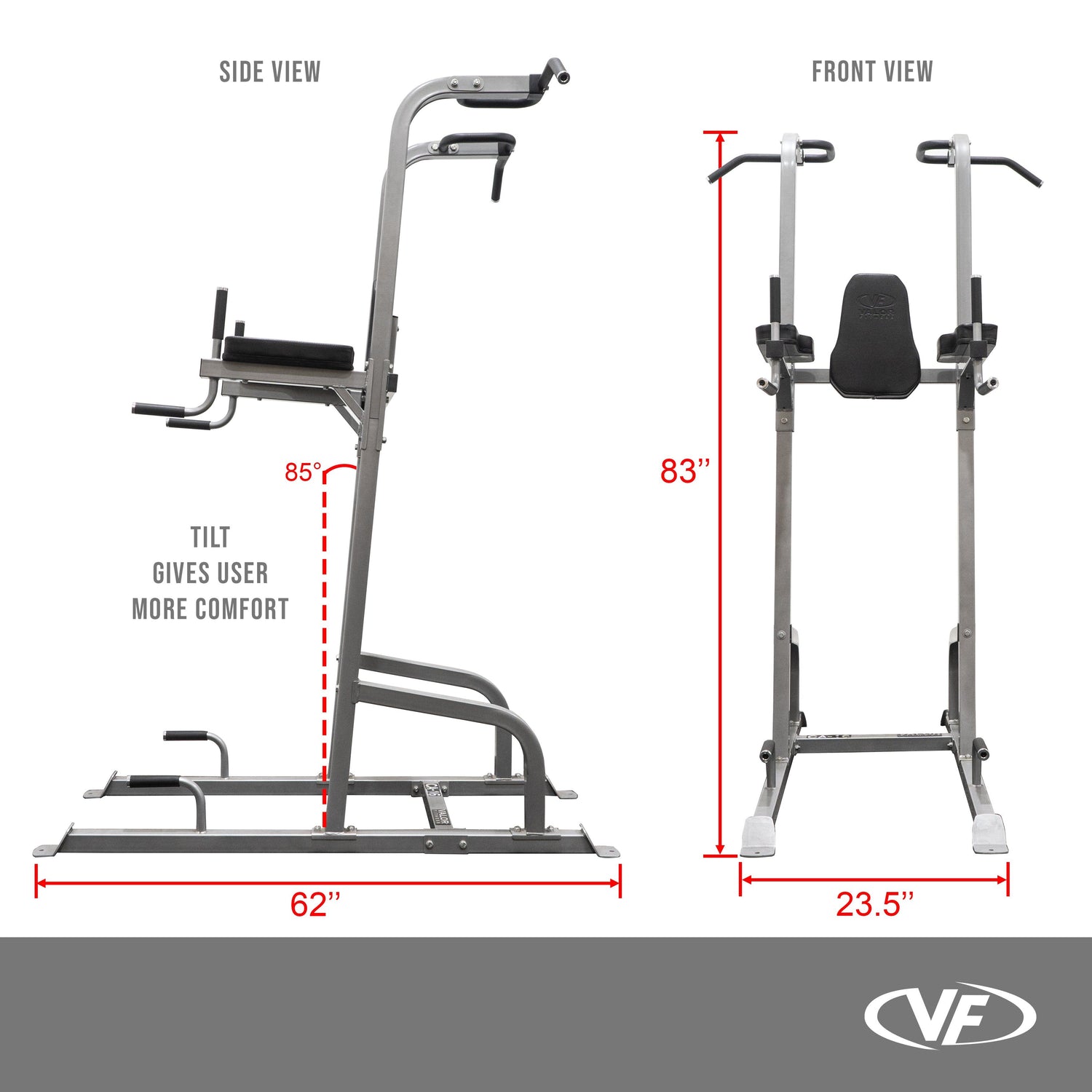 Vertical Knee Raise with Dip Station | Valor Fitness CA-16