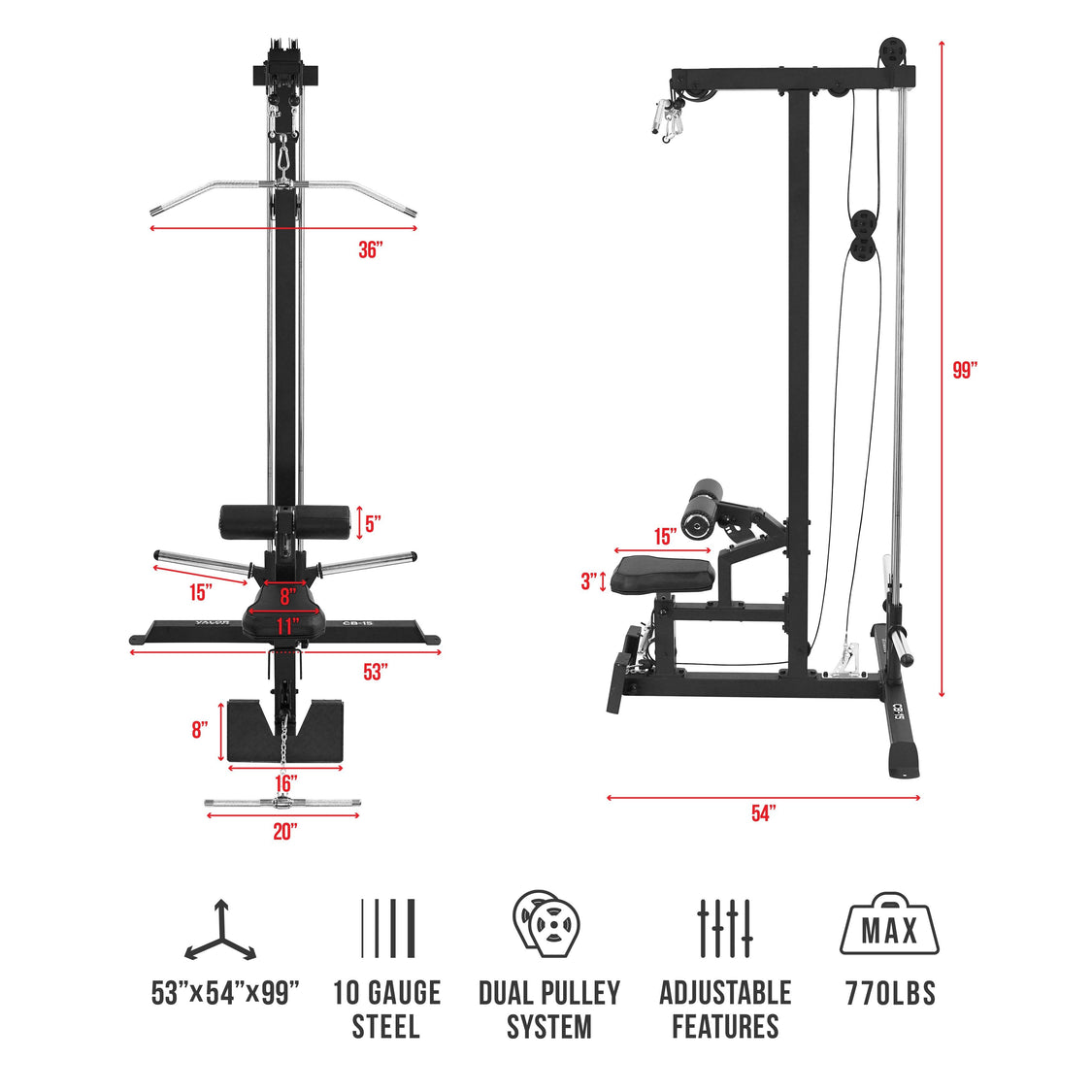 Commercial Lat Pulldown & Row Machine – Valor Fitness