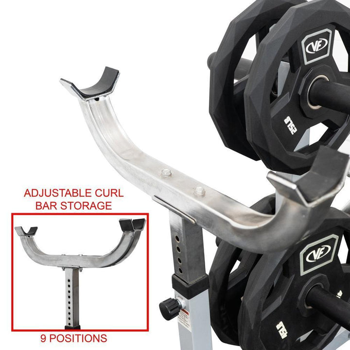 Curl Bar Stand with Storage - Organize & Train Hard!