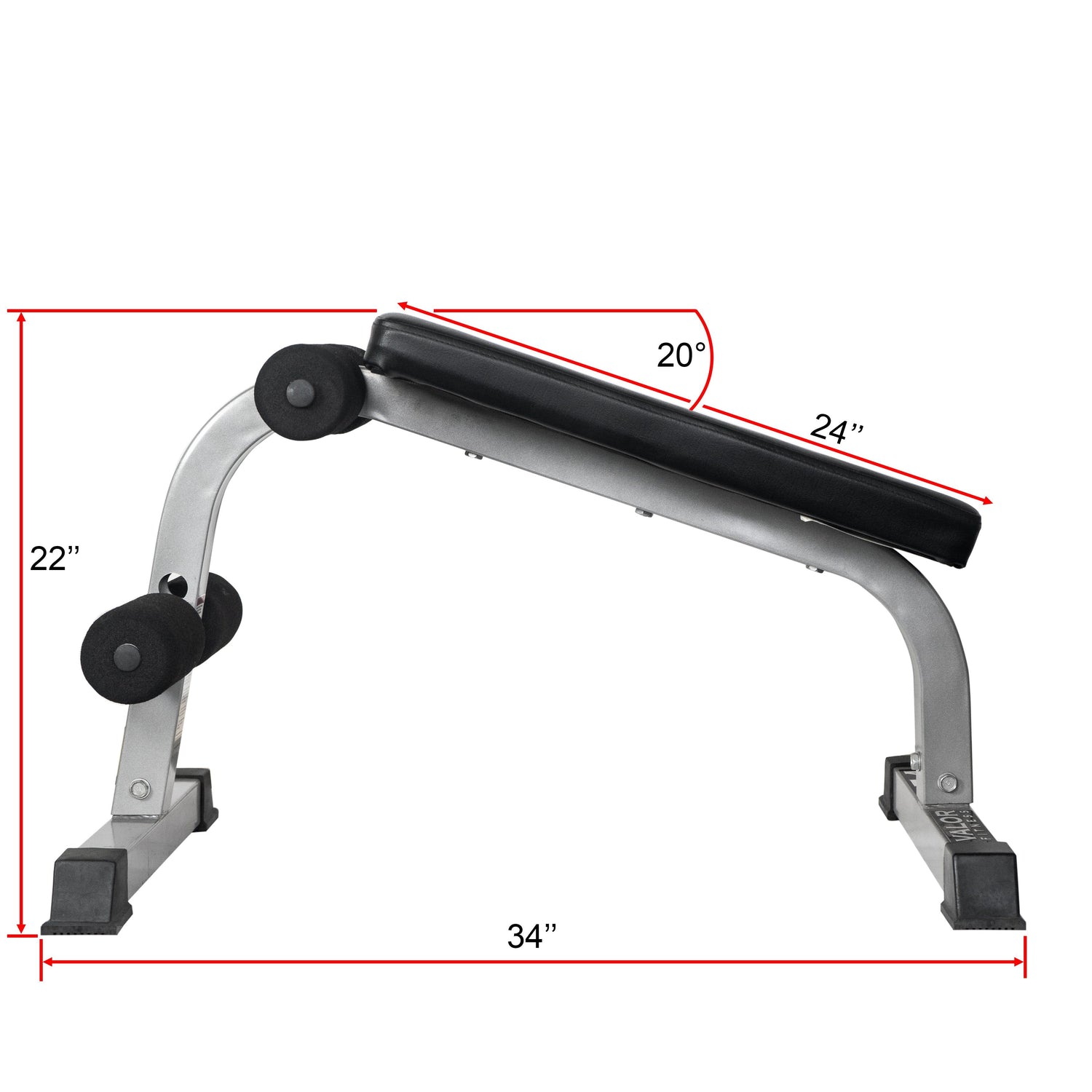 Sit-Up Bench - Get Better Ab Workouts | Valor Fitness DE-4